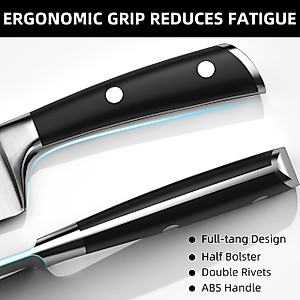 KnifeSaga Chef Knife 8 inch Professional, Japanese Chefs Knife High Carbon Stainless Steel, Razor Sharp Kitchen Cooking Knife for Vegetable Chopping, Meat Cutting Knife with Full Tang Handle