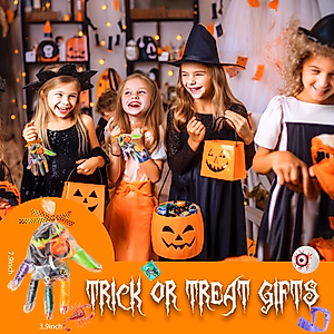 APROAT 170Pcs Halloween Party Favors for Kids Bulk Gloves Stuffed Set-12Pack Halloween Treats Non Candy,Goodie Bag Fillers Set, Halloween prizes for Kids Party Trick or Treat
