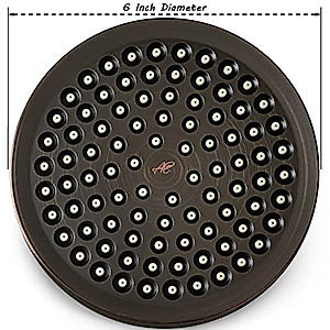 Aqua Elegante High Pressure Rain Shower Head - 6 Inch Luxury Rainfall Showerhead - Great Flow And Best Overhead With Adjustable Extension Arm, 2.5 GPM - Oil-Rubbed Bronze