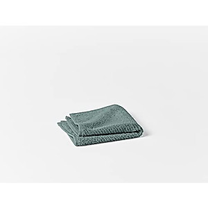 Coyuchi Air Weight Wash Cloth, 100% Organic Cotton Washcloth, 12"x12", Deep Dusty Aqua