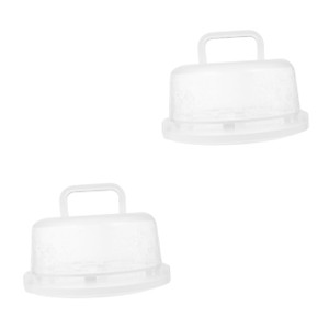 Mobestech 2 Sets Portable Cake Box Cake Storage Case Transparent Cake Case
