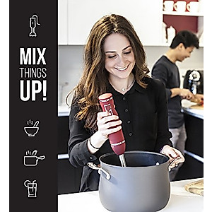 Chefman Immersion Stick Hand Blender with Stainless Steel Shaft & Blades Powerful Ice Crushing 2-Speed Control Handheld Mixer, Purees Smoothie, Sauces & Soups,300 Watts, Black