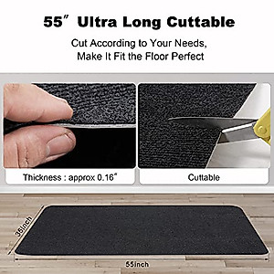 Hard Floor Chair Mat, 55" x 35" Large Office Chair Mat for Hardwood Floor and Tile Floor, Computer Gaming Rolling Chair Mat Rectangular Floor Protector and Low-Pile Desk Rug, Black