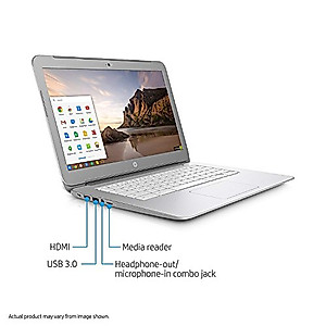 HP 14-ak040wm 14" Chromebook, Chrome, Full HD IPS Display, Intel Celeron N2940 Processor, 4GB RAM, 16GB eMMC Drive