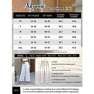 NIeyook Women's Wide Leg Pants Elastic High Waisted Trousers Business Work Casual Pants with Pockets Black