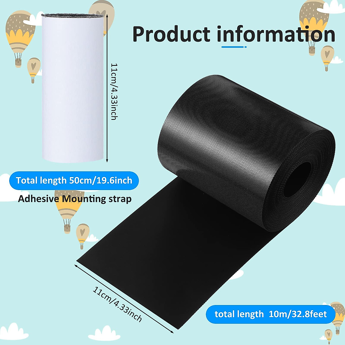 Widen Under Sofa Toy Blocker Adjustable Bumper Under Bed Blocker for Pets Under Couch Blocker Under Bed Blocker with Adhesive Mounting Strap for Avoid Things Sliding (32.8 Ft Long, 4.7 Inch Width)