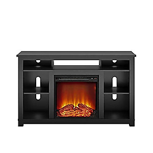 Ameriwood Home Edgewood Fireplace TV Stand for TVs up to 55", Black