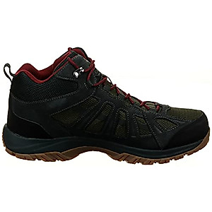Columbia Men's Redmond III Mid Waterproof Hiking Shoe, Nori/Red Jasper, 13