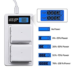 Eeyrnduy Battery for arlo Pro,Pro 2 Camera Replacement for VMA4400,Dual Channel Charging Station and 2- Pack 2440mAh Rechargeable Batteries 7.2V/17.57Wh