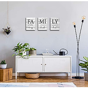 Family Wall Decor, Rustic Farmhouse Decor for The Home Art, Inspirational Canvas Print Framed, 3 panels Each Size 12x16inch