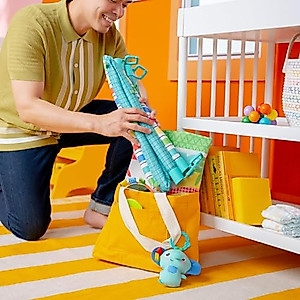 Bright Starts Wild Wiggles Baby Activity Gym & Play Mat with FoldingToy bar, Newborn and up - Green, 18.5” x 29.1” x 29.1”