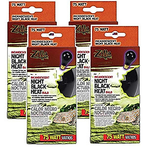 Zilla 4 Pack of Night Black Incandescent Heat Bulbs, 75 Watts