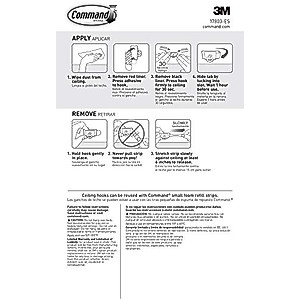 Command Party Ceiling, 3-Hooks (17803-ES), Clear, 3 Count