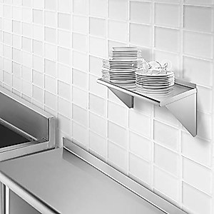 GRIDMANN NSF 16 Gauge Stainless Steel 12" x 24" Kitchen Wall Mount Shelf Commercial Restaurant Bar w/ Backsplash