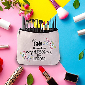 CNA Appreciation Gift CNA Graduation Gift CNA Because Even Nurses Need Heroes Makeup Bag (CNA Because Even Nurses bag)