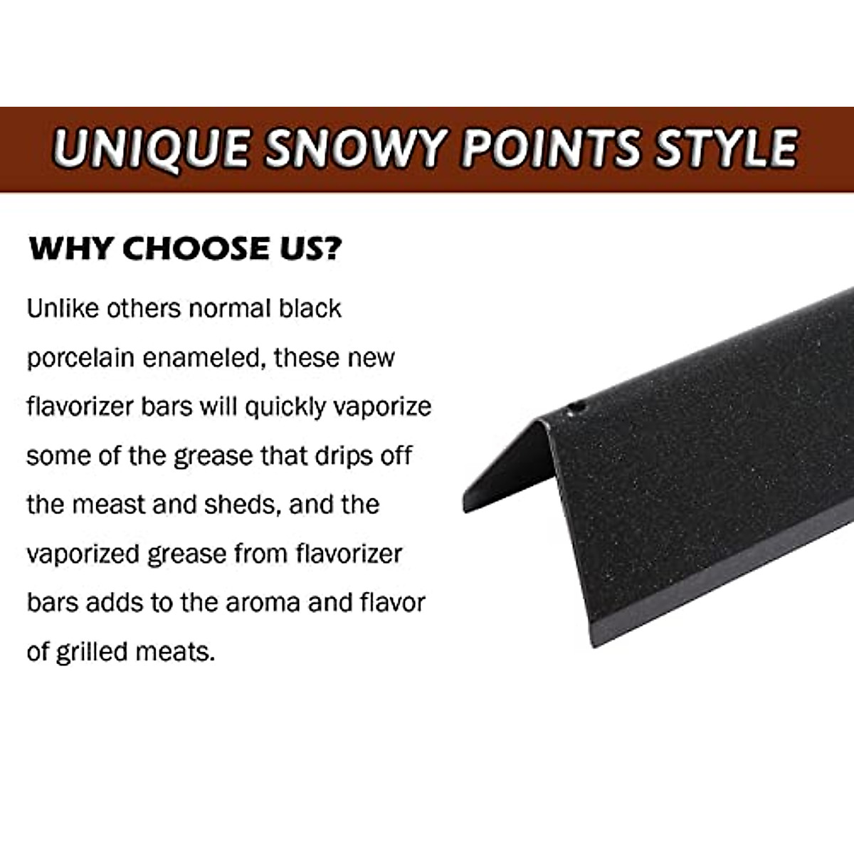 QuliMetal 7635 15.3 Inch Flavorizer Bars for Weber Spirit 200 and Spirit II 200 Series Gas Grills, Spirit E210/S210/E220/S220 with Front Controls Knobs, Porcelain Enameled, 3 Packs