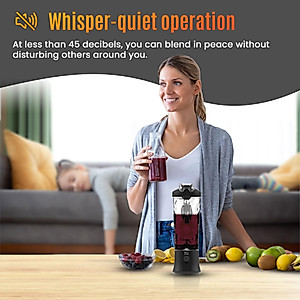 Stellar Goods Powerful Portable Blender for Smoothies & Shakes - Mini Blender with High-Torque Motor, Long-Life Battery, Leak-Proof Cup - One-Click & Pulse Mode - Personal Blender for Home, Travel