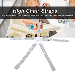 Universal High Chair Straps, 5 Point Baby Safety Strap Belt Safety and Comfort Material Portable for Pushchair for Stroller(White Button 5-Point Strap)