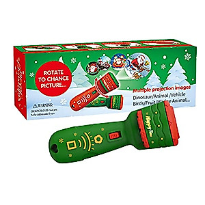 Girls Nightlight Projector for Bedroom 21 Flashlight Toy Christmas Patterns Realistic Tree Gift Christmas Projector Santa Education Education Led Projector (Green, One Size)
