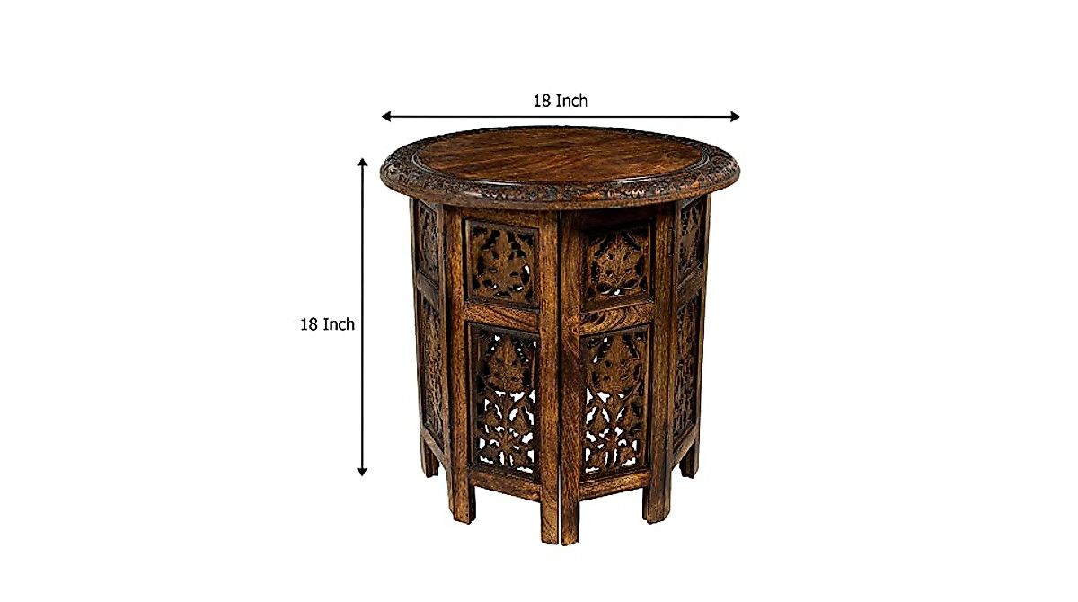 COTTON CRAFT Vintage Boho Accent Table for Small Spaces