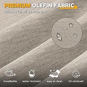 Amopatio Oversized Patio Furniture Aluminum Loveseat, All-Weather Outdoor 2 Seats Sofa Couch, Modern Metal Chair w/ 6.5 Inch Cushions, Beige