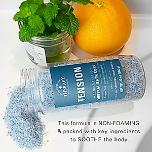 Village Naturals Therapy Tension Concentrated Mineral Bath Soak, Cedar Citrus Scent, 20 Oz, Pack of 3