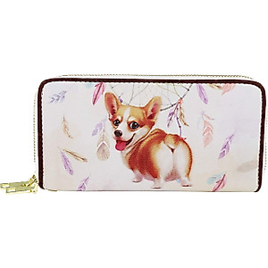 B BRENTANO Vegan Cute Animal Graphic Wallet Clutch with Removable Strap (Boho Fiona)