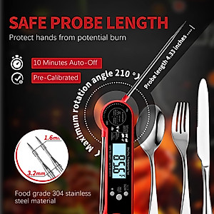 Digital Meat Thermometer Waterproof Instant Read Thermometer for Cooking Fast and Precise Digital Food Thermometer for Grill and BBQ