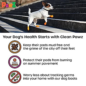 PawZ Dog Boots - Rubber Dog Booties - Waterproof Snow Boots for Dogs - Paw Protection for Dogs - 12 Dog Shoes per Pack (Blue, Medium)