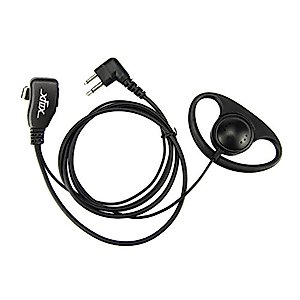 XFOX® 2Pin Advanced D Shape Clip-Ear PTT Headset Earpiece Mic for Motorola 2 Way Radios GP88S GP300 GP68 GP2000 GP88 GP3188 CP040 CP1200 A8 A6 A10 A12 Walkie