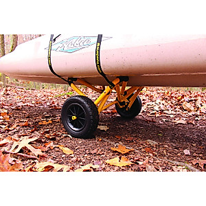 Suspenz Kayak Trailer Cart, Heavy Duty Deep-V Trolley Carrier with Airless Wheels for Kayaks and Canoes, Yellow (22-6700)