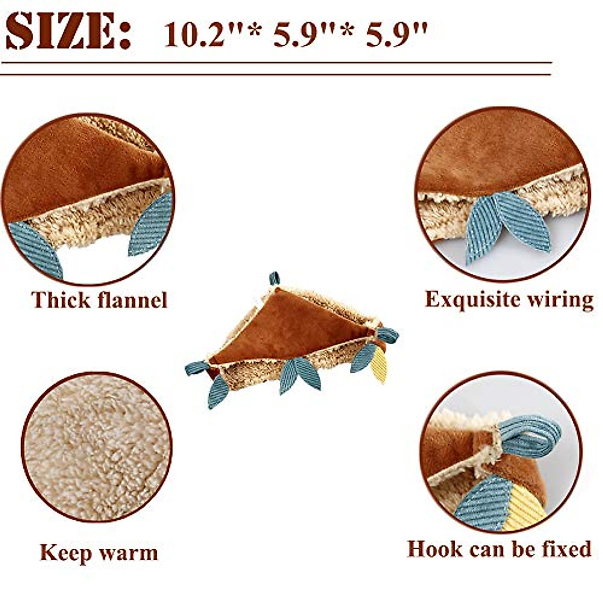 SEIS 5 Pcs Forest Sugar Glider Hanging Cage Accessories Set Leaf Wood Design Small Animal Hammock Channel Ropeway Nest Tree Stump for Hamster Guinea Pig Rat Gerbil Squirrel Birds Parrot (5 PCS)