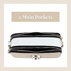 WOG2008 Crossbody Bags for Women Trendy PU Leather Small Camera Bag Purses Designer Shoulder Handbags with Wide Straps