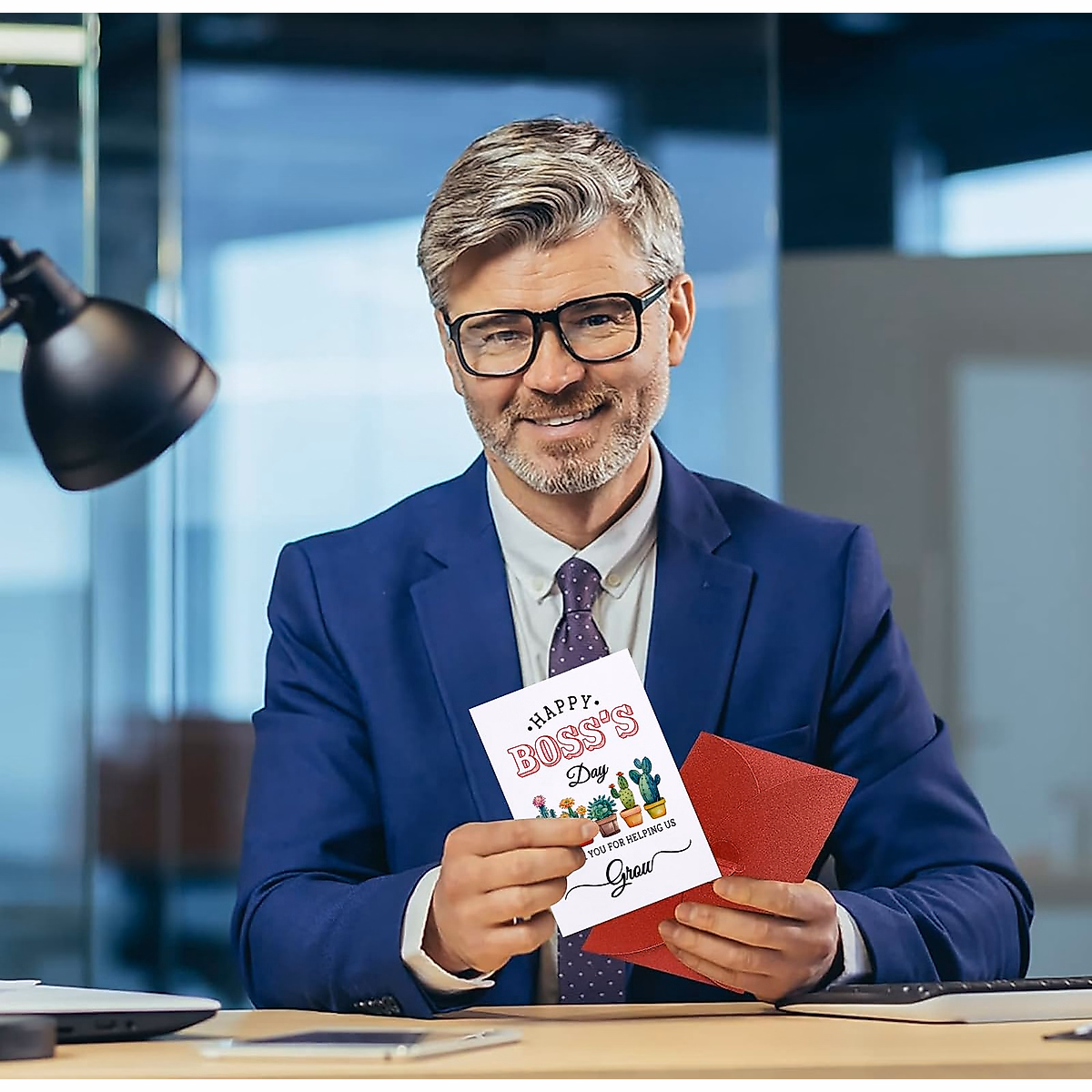 FLYAB Boss Day Card for Boss Women Men Happy Boss's Day Gift Card for Boss from Employee National Boss's Day Card with Envelope Christmas Birthday Thank You Card for Boss Manager Male Female