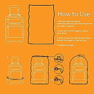 Set of 5 Plastic Storage Bags for Luggage Storage, Pillow Bag, Rug Bag Plastic Drawstring Bags for Suitcase Storage, Attic Storage Bags. Quality Large Plastic Storage Bag (Large)