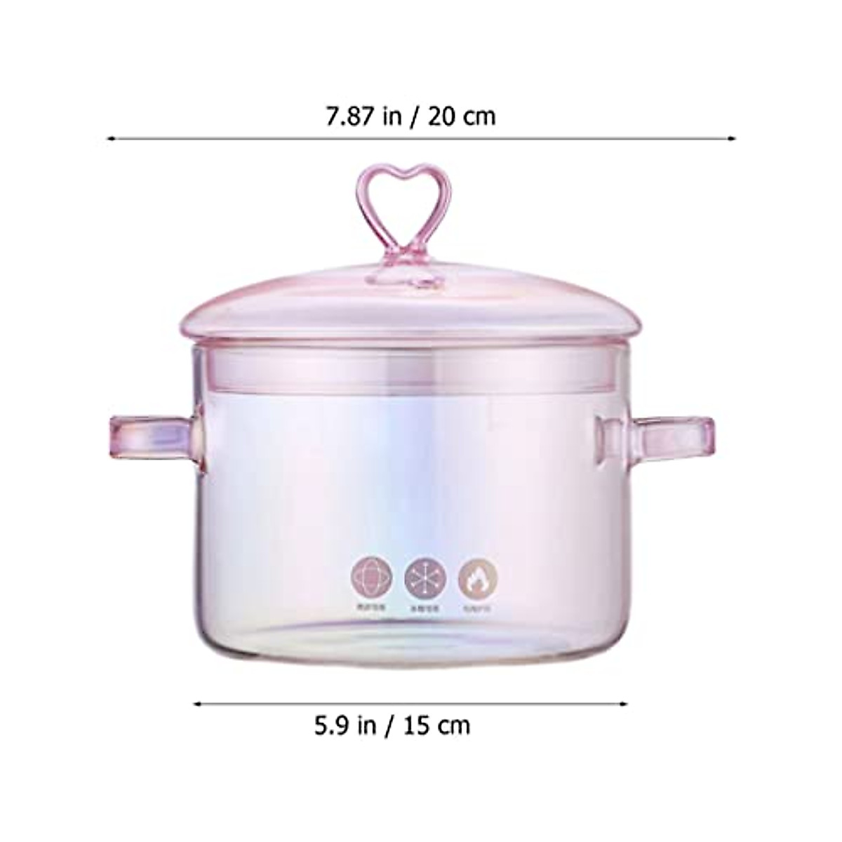 Cooking Pot Lid Retro Double Handle Stew Pot Borosilicate Cookware Soup Stews