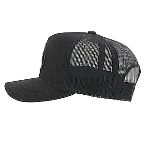 HOOEY Men’s Roughy Adjustable Snapback Hat (Black/Black)