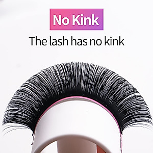 VEYES INC Easy Fan Volume Lash Extensions 03 05 07 J/B/L/C/CC/D/DD Curl 8-25mm Mixed & Single Length Tray, Matte Black Self Fanning Eyelashes, Professional Supplies for Lash Techs (0.05 D 8-16mm)
