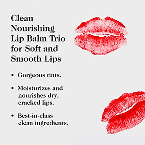 goop Beauty Lip Balm Trio | Moisturizing & Hydrating Lip Balm for Chapped, Cracked & Dry Lips | Clear, Peony, and Tomato | Lip Tint with Nourishing Formula | Petroleum & Paraben Free | 0.16 oz Each