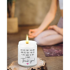 Thank You Gifts for Women Men, Appreciation Gifts for Coworkers, Employee, Teacher, Nurse, Handmade Lavender Natural Soy Wax Candle Gifts for Friends Mom (7oz)