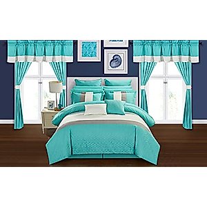 Chic Home Vixen 24 Piece Comforter Set, Queen, Turquoise