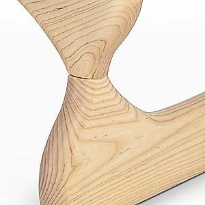 Rimdoc Noguchi Table Triangle Glass Coffee Table Vintage Glass End Table, Solid Wood Base & Triangle Clear Glass Top Modern End Table for Living Room, Patio, Study