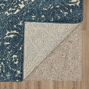 Mohawk Home Francesca Ornamental Medallion Denim Blue 5' x 8' Shag Area Rug Perfect for Living Room, Dining Room, Office