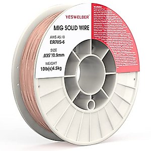 YESWELDER ER70S-6 .035-Inch on 10-Pound Spool Carbon Steel Mig Solid Strong ABS Plastic Spool Welding Wire