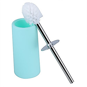 AYNEFY 6-Piece Bathroom Set, Modern Style Toilet Bathroom Accessories Toilet Kit with Soap Dispenser Toothbrush Holder Soap Dish Cup Toilet Brush Holder Set Rubbish Bin Purple (Blue Cyan)
