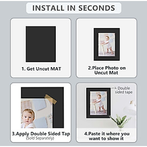 Somime 12 Pack Backing Boards Only - 9x12 Uncut Black Mats Matboards, Acid Free Backerboards, Ideal for Photos/Pictures/Prints/Frames/Arts