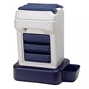 Coastal Pet Bergan Cafe K9 Food Storage - Beige and Navy - 5 gal/25 lbs