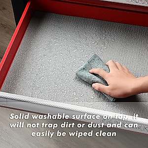 CASOMAN Professional Grade High Grip Tool Box Liner, Drawer Liner, and Shelf Liner, Grey, 16 inch (Wide) x 16 feet (Long), Adjustable Thick Cabinet Liners