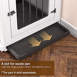 Zakkart Dog Crate Furniture for Large Dogs Up to 60 lbs. - Barn Door Puppy Kennel w/Thickened Farmhouse Top & Metal Bars - 37'' Wide - White Decorative Modern Dog Crate Table, End Table, Nightstand