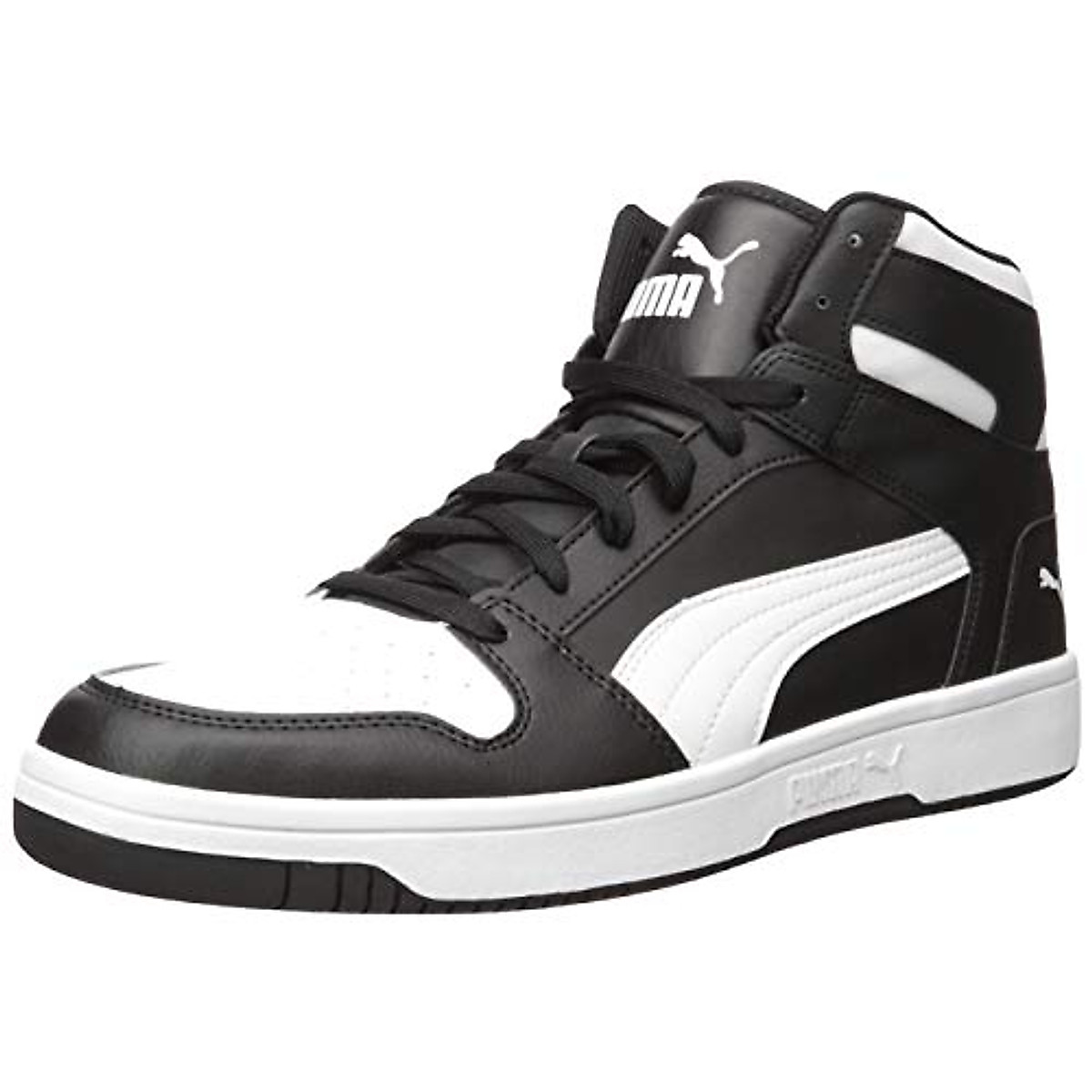 PUMA Mens Rebound Layup Sneaker, PUMA Mens black-PUMA Mens white, 7